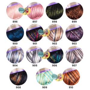 Yarn Art Melody Marbled Metallic Yarn Copper, Gold, Silver Shiny Silky ...