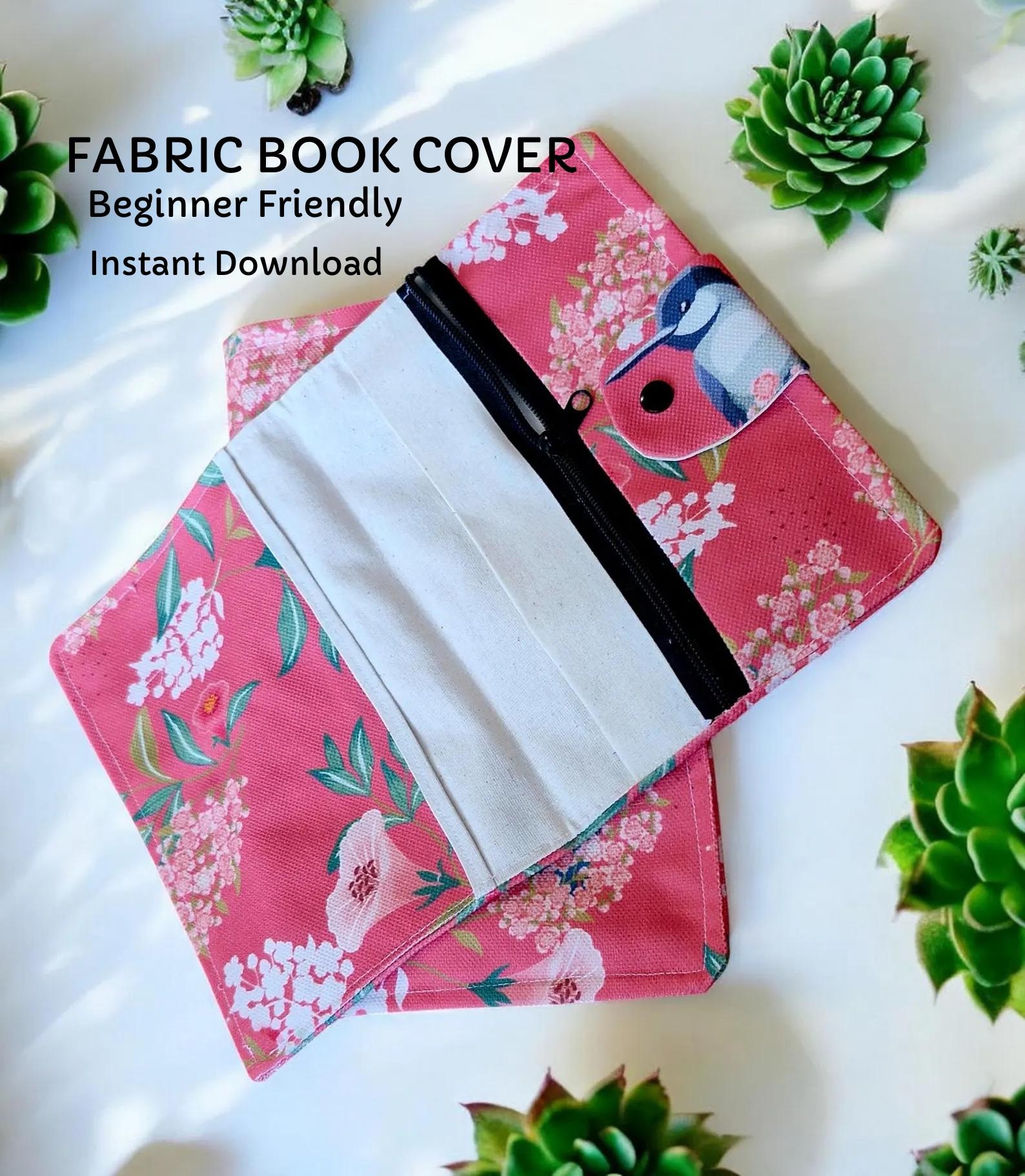 DIY Fabric Book Cover Sewing Pattern: A5 Notebook, Ipad, Laptop ...