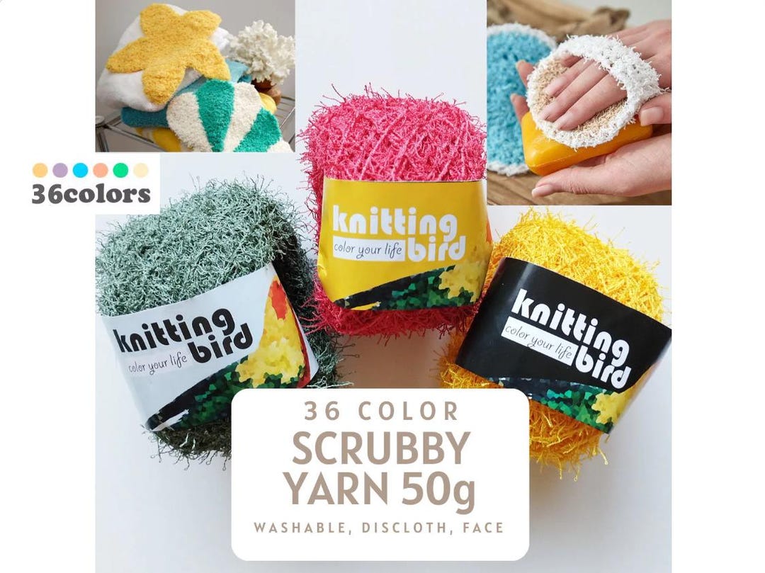 Polyester Scrubby Dishcloth Yarn: Durable Knitting Crochet Yarn - Etsy