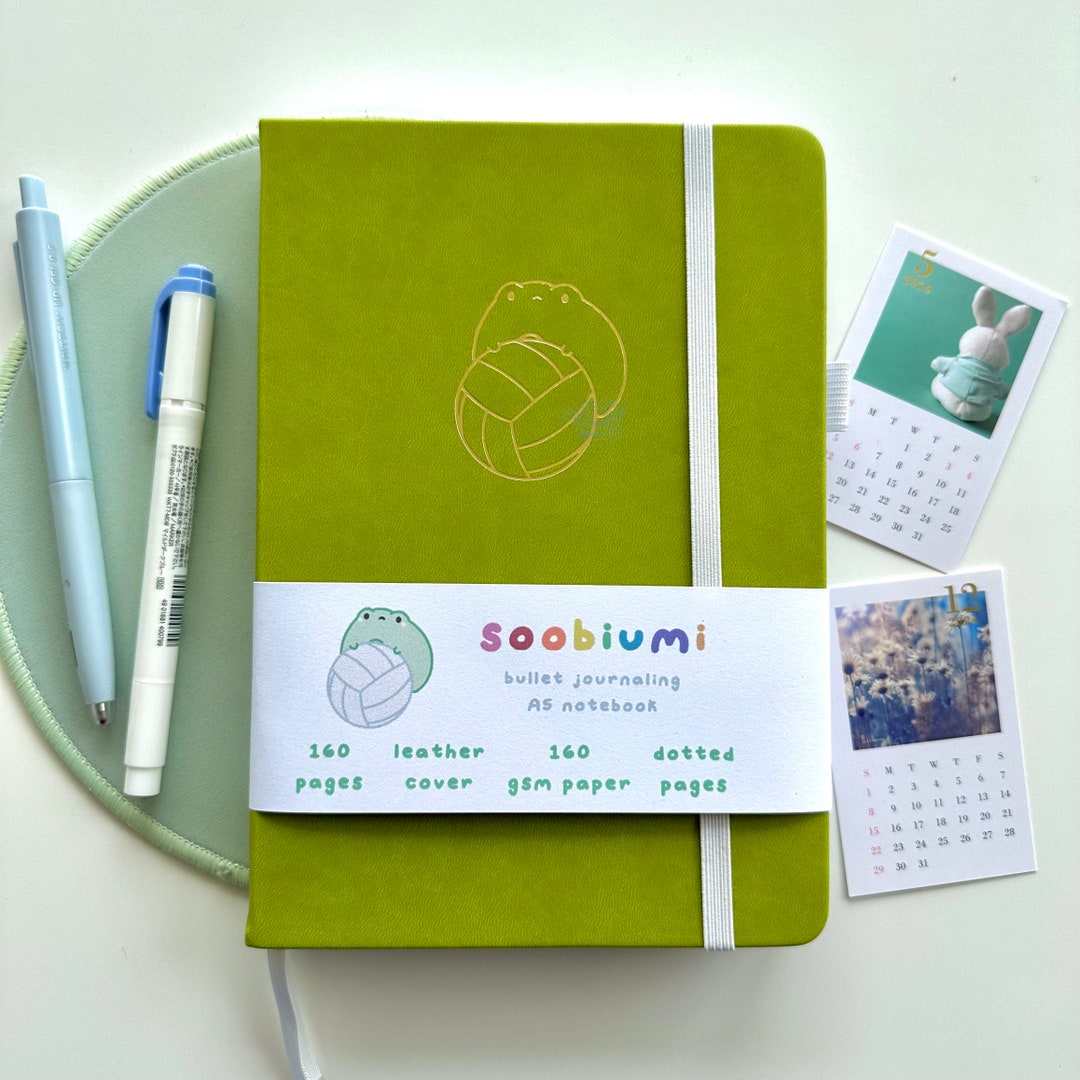 Bobo the Frog With a Volleyball Dotted Journal - Etsy