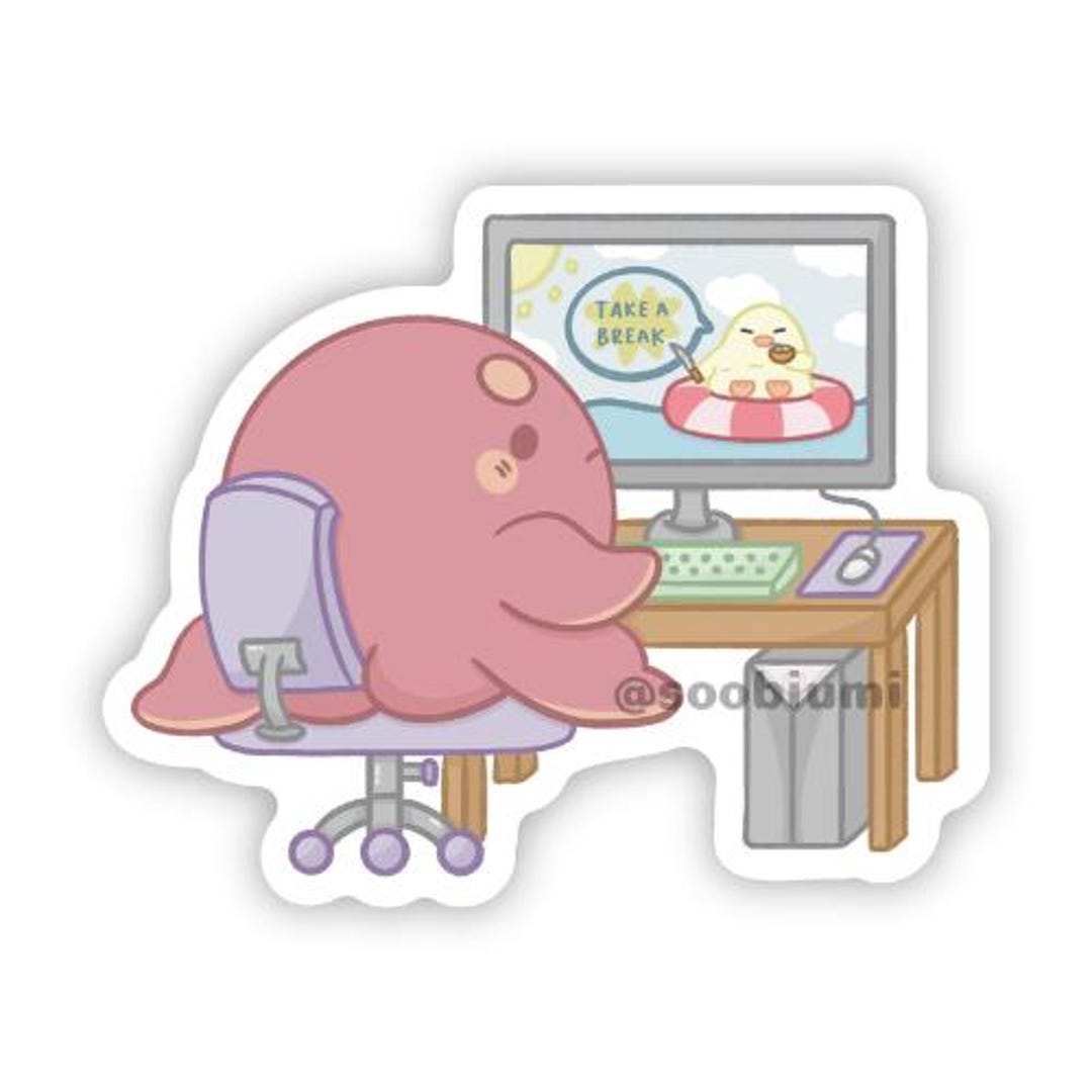 Take a Break Oochi the Octopus Sticker - Etsy