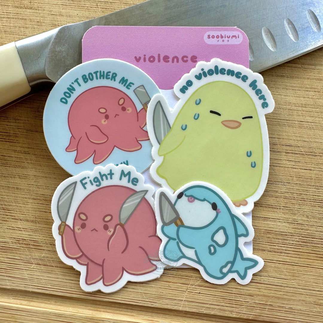Violence Sticker Pack Cute Kawaii Sticker - Etsy