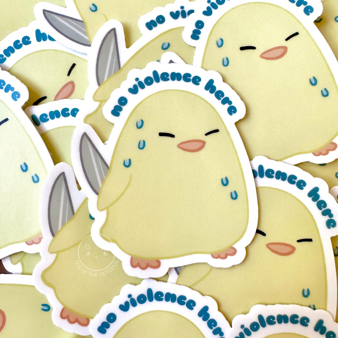 Momo the Duck No Violence Here Sticker | Kawaii Cute Duck Lover Gift ...