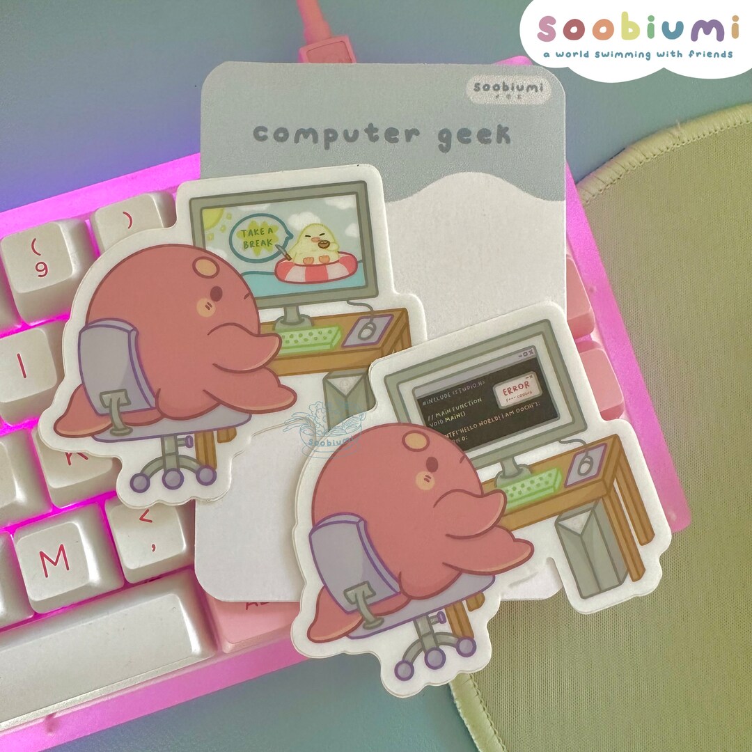 Computer Geek Sticker Pack | Cute Kawaii Sticker - Etsy