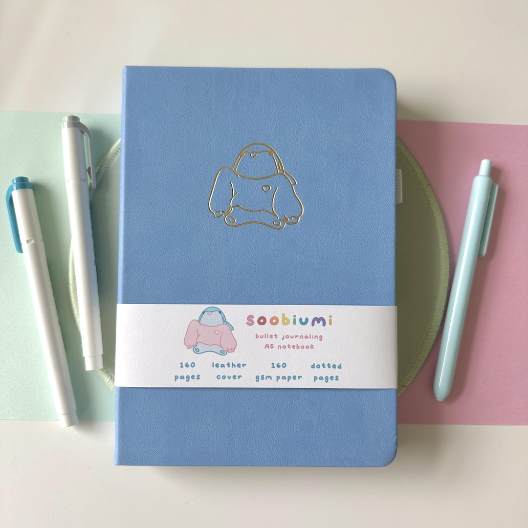 Yuuto the Shark in an Oversized Sweater Dotted Journal - Etsy