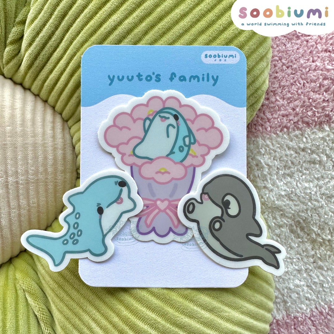Yuuto the Shark Family Sticker Pack Cute Kawaii Sticker - Etsy