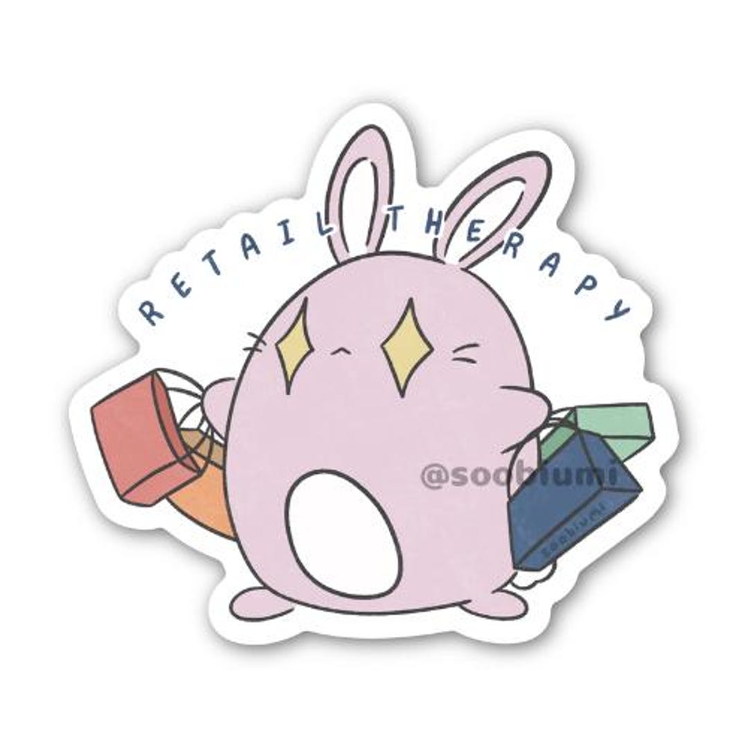 Mimi the Sea Bunny Retail Therapy Vinyl Sticker | Shop Lovers | Cute ...