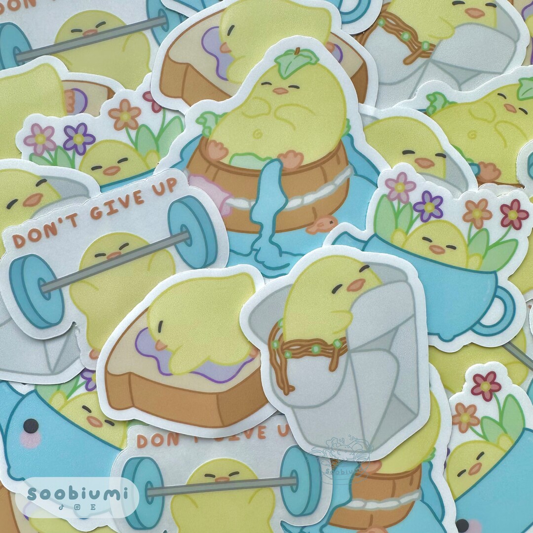 Momo the Duck Sticker Collection | Cute Kawaii Sticker - Etsy