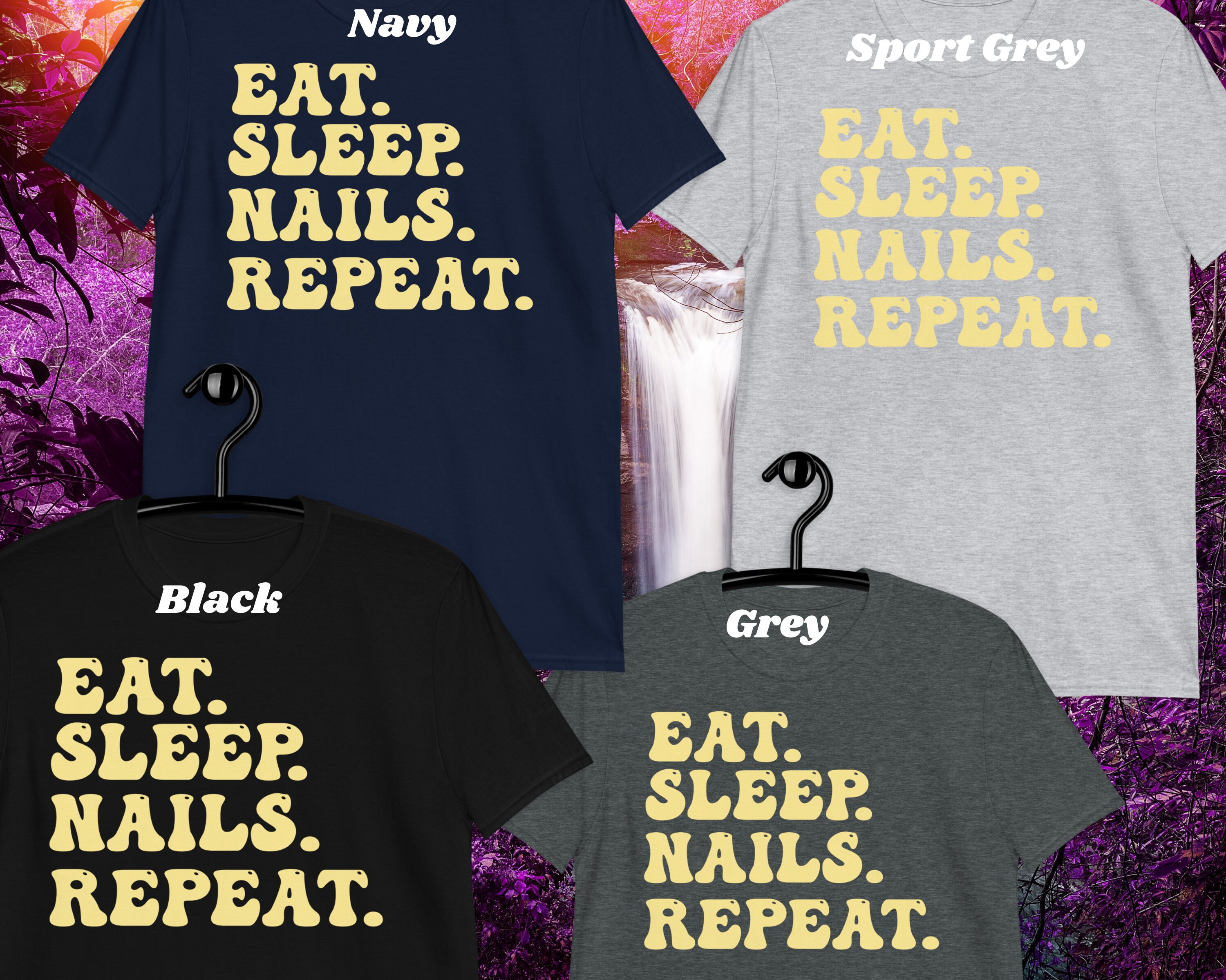 Eat Sleep Nails Repeat Funny Nails Shirts Nail Business - Etsy