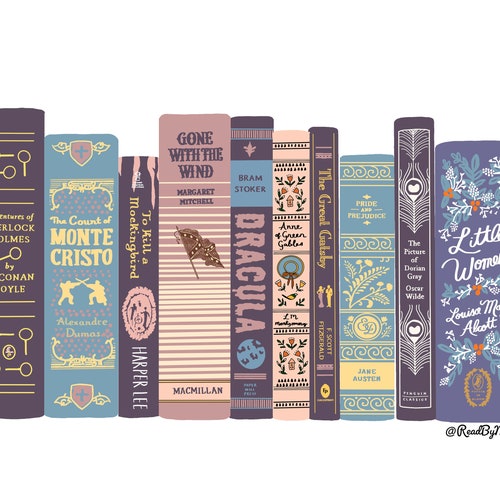 Custom Book Stack Illustration DIGITAL ONLY up to 10 Books - Etsy