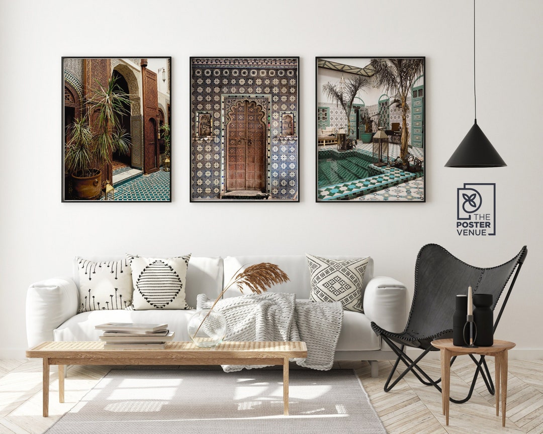 Oriental Wall Art Decor Print Set, Moroccan Boho Print, India Gallery ...