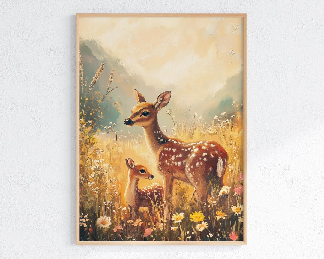 Woodland Deer Printable Art – Rustic Forest Animal Wall Art Print ...