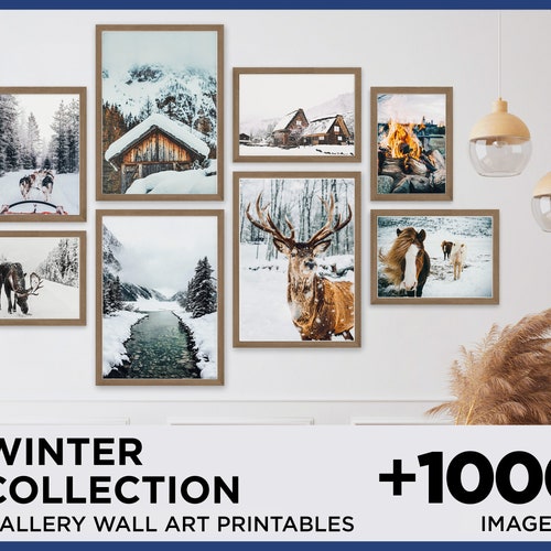 Winter Printable Wall Art Christmas Print Set of 6 Snowy - Etsy