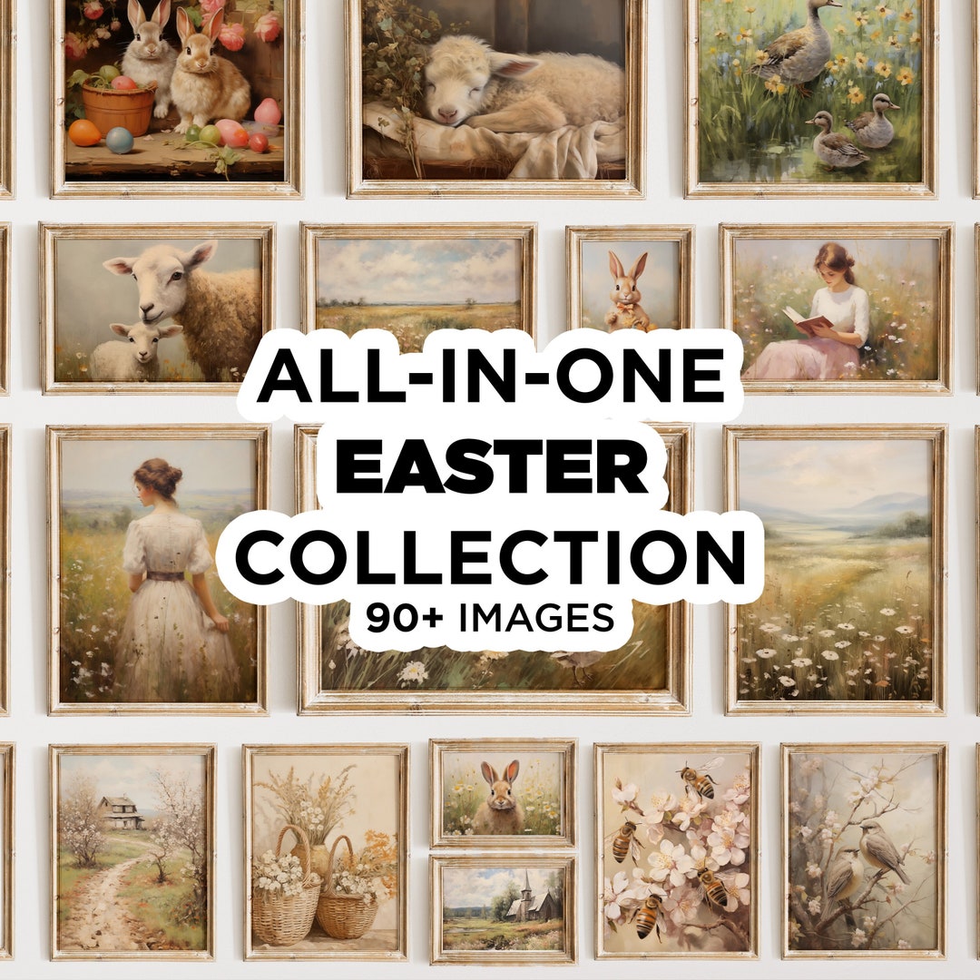Easter Wall Art Prints: Spring Farmhouse Decor Set (digital Download ...