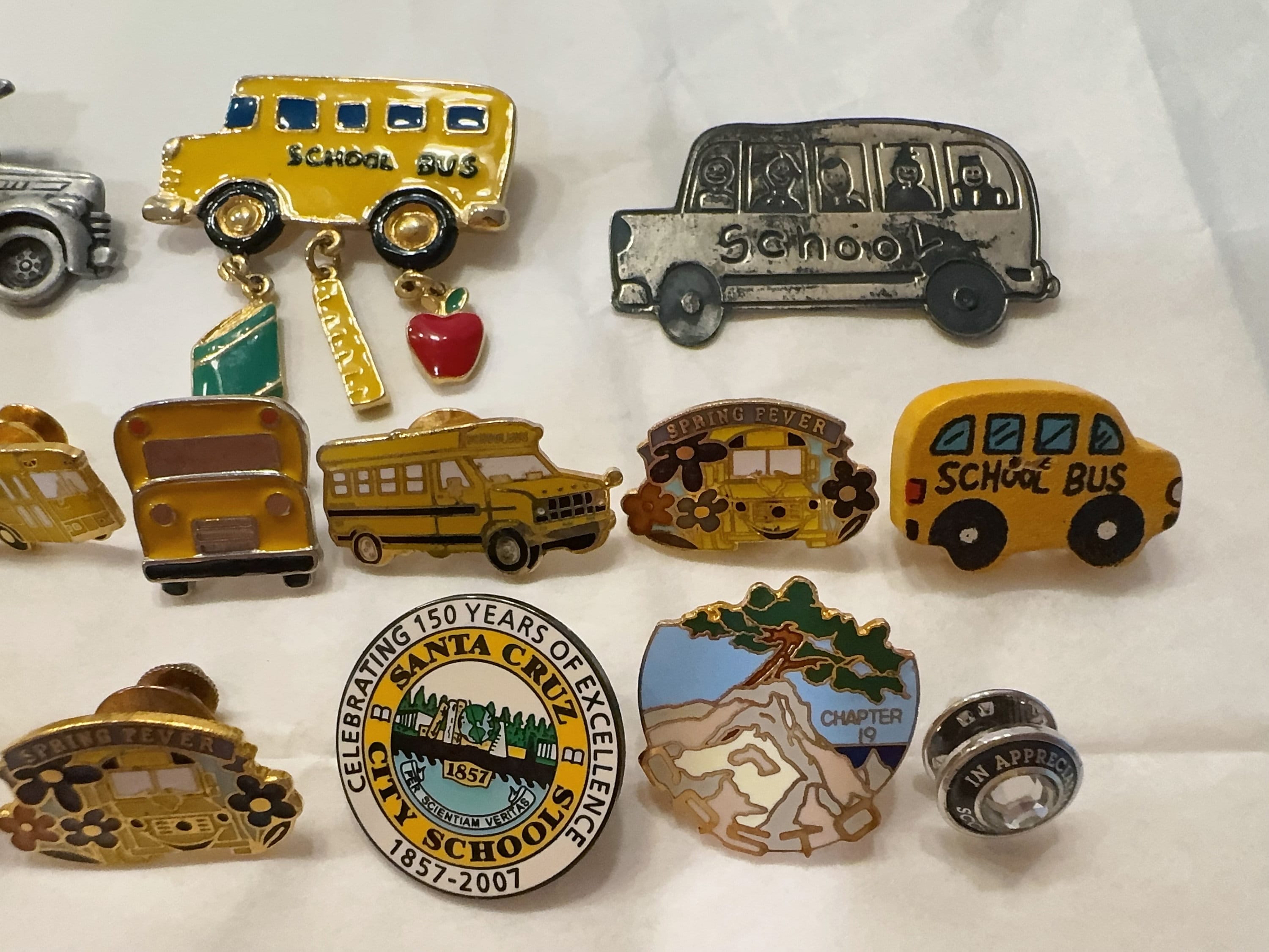 Lot of 18 Vintage School Bus Education Brooch Pin Metal Enamel Lapel ...