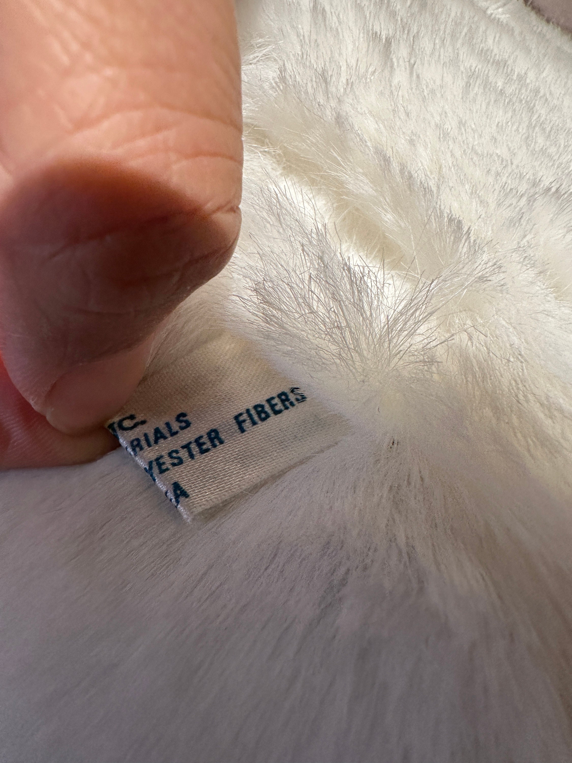 Large Vintage Mark's Inc Stuffed White Teddy Bear Animal Faux Fur Korea ...