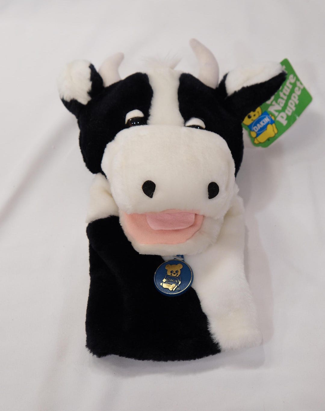 Vintage 1984 Dakin Milly Cow Hand Puppet White Black 11 Plush Stuffed ...