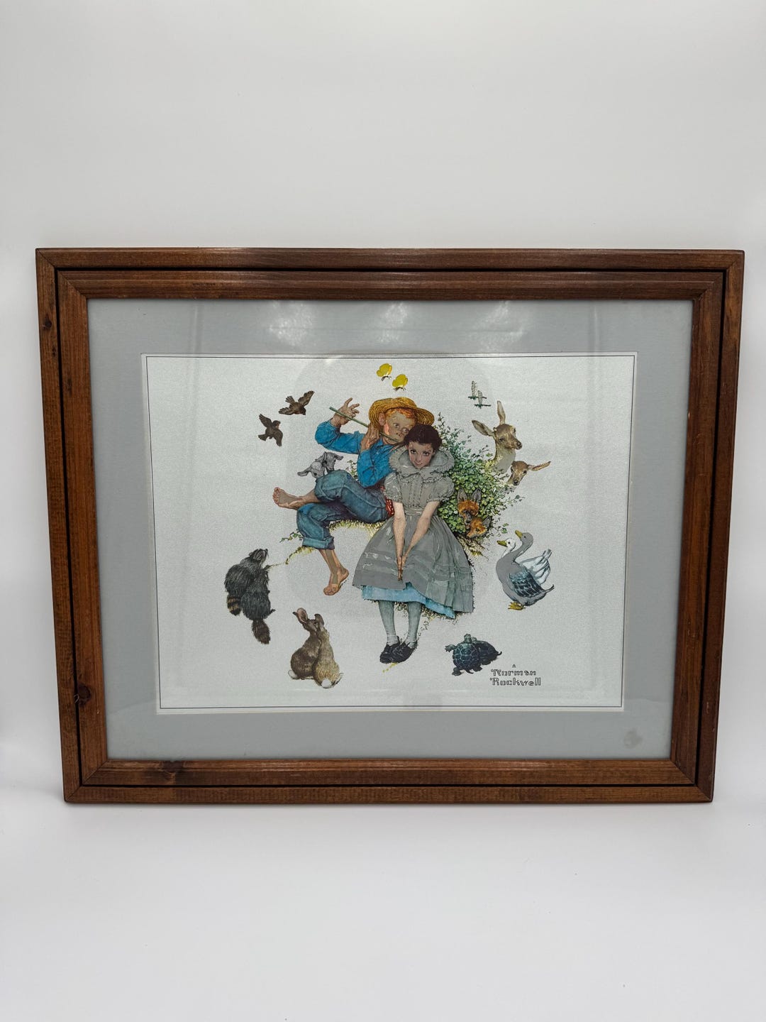 Vintage Norman Rockwell "sweet Song" Framed Print: Textured Foil Art ...