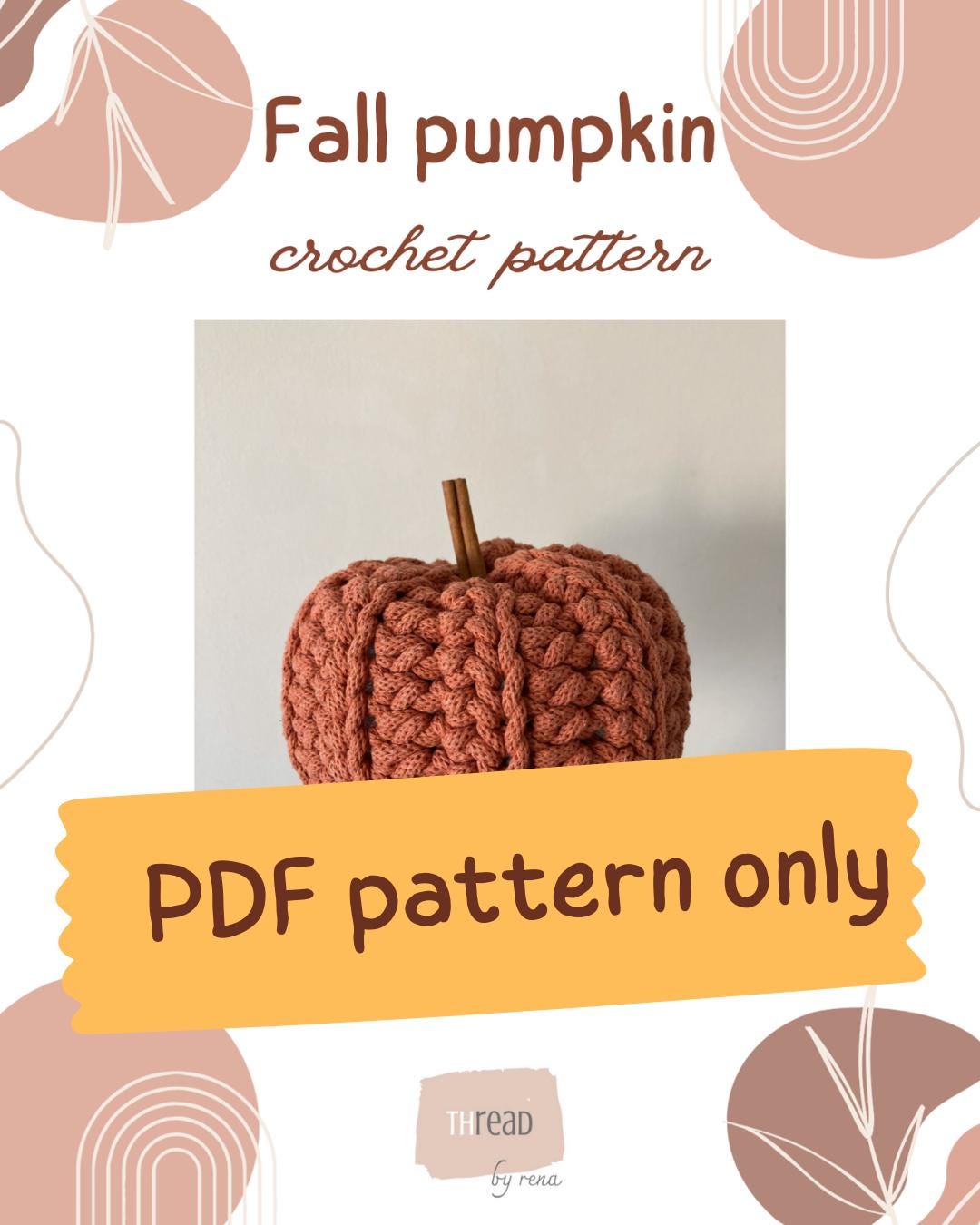 Fall Pumpkin Crochet Pattern - Halloween Decoration Tutorial PDF File ...