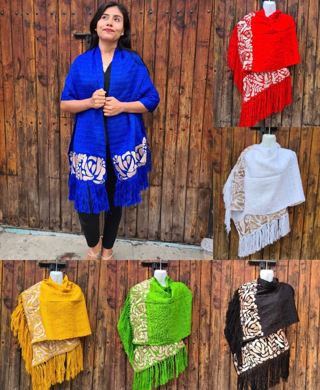 Mexican Traditional Embroidered Gold Rebozo. Mexican Fiesta Rebozo ...