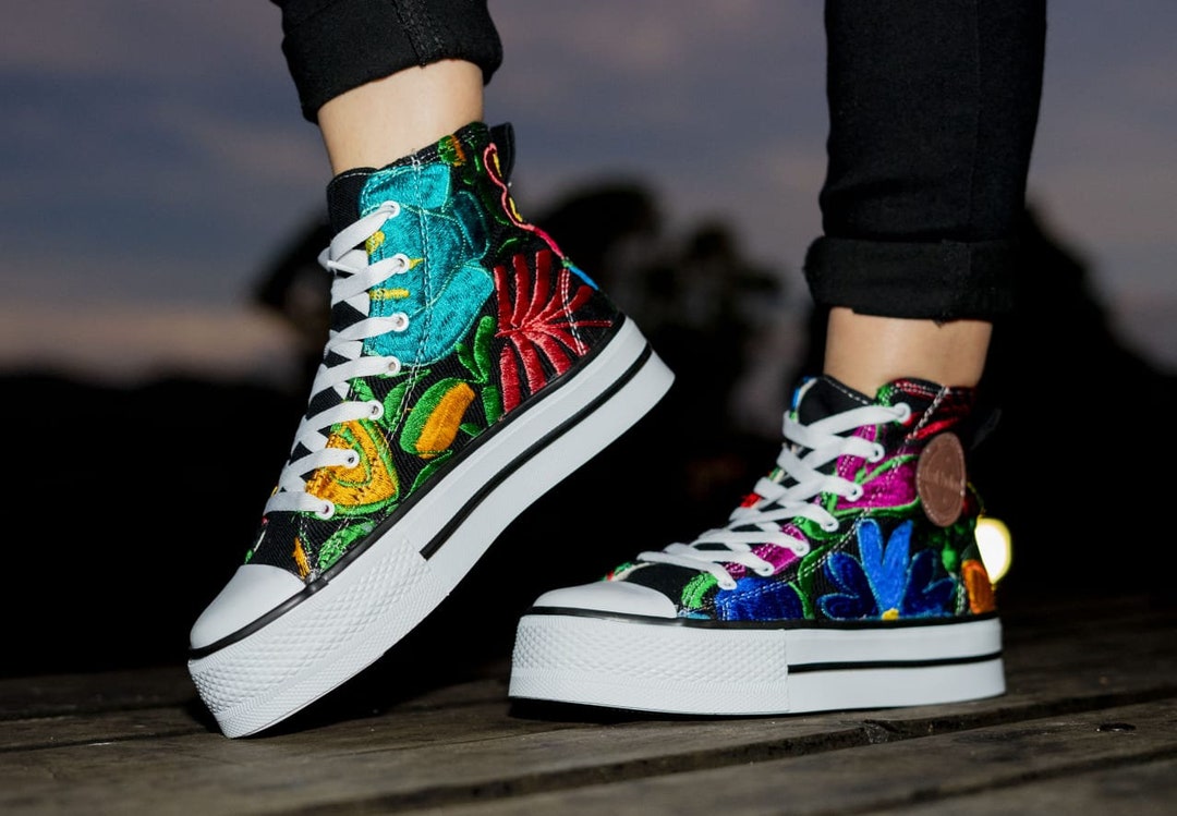 Sneakers With Converse-type Embroidery From Zinancantan Chiapas ...