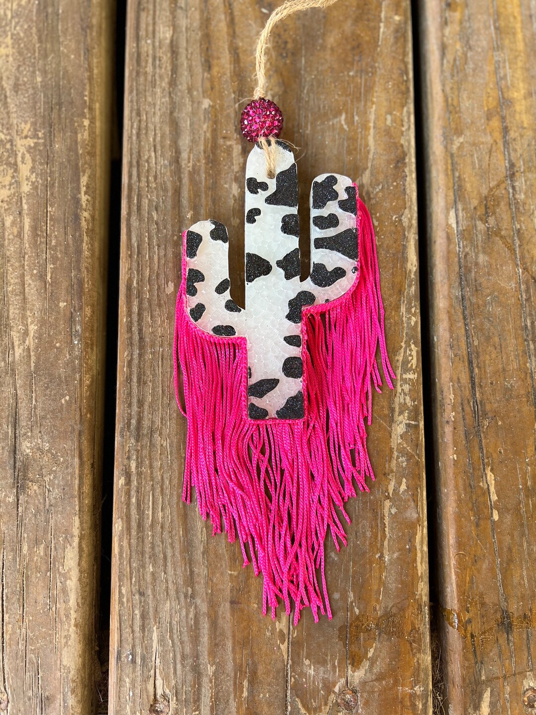 Cactus With Cow Print Freshie - Etsy