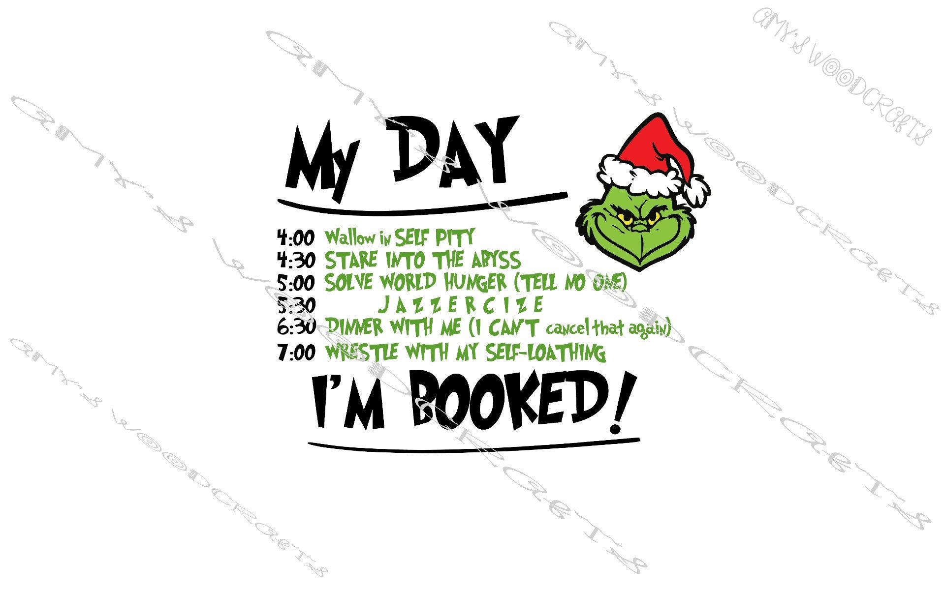 My Day is Booked Grinch Plans Digital File for Cricut or - Etsy