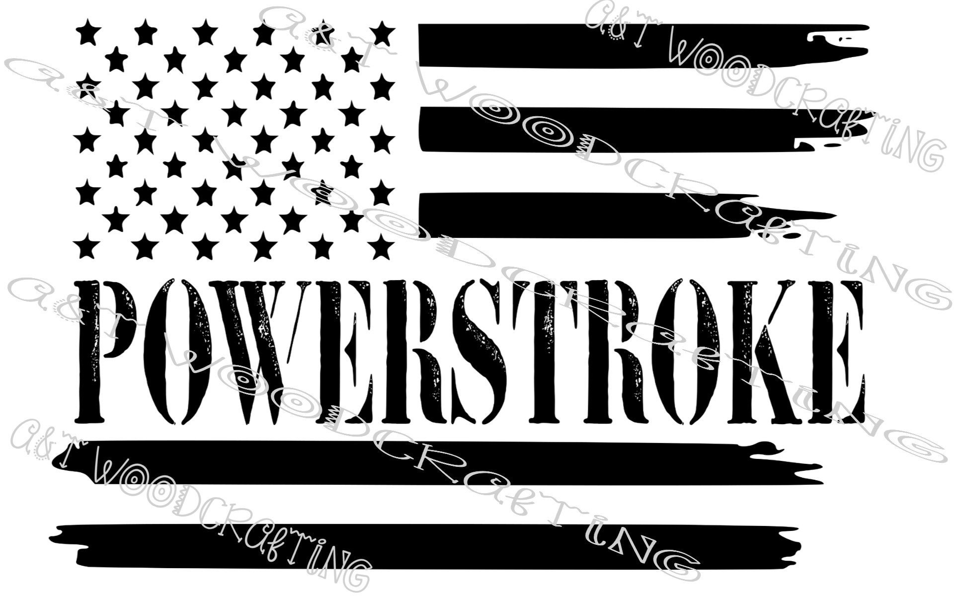 Power Stroke Distressed Flag Digital File for Cricut or - Etsy