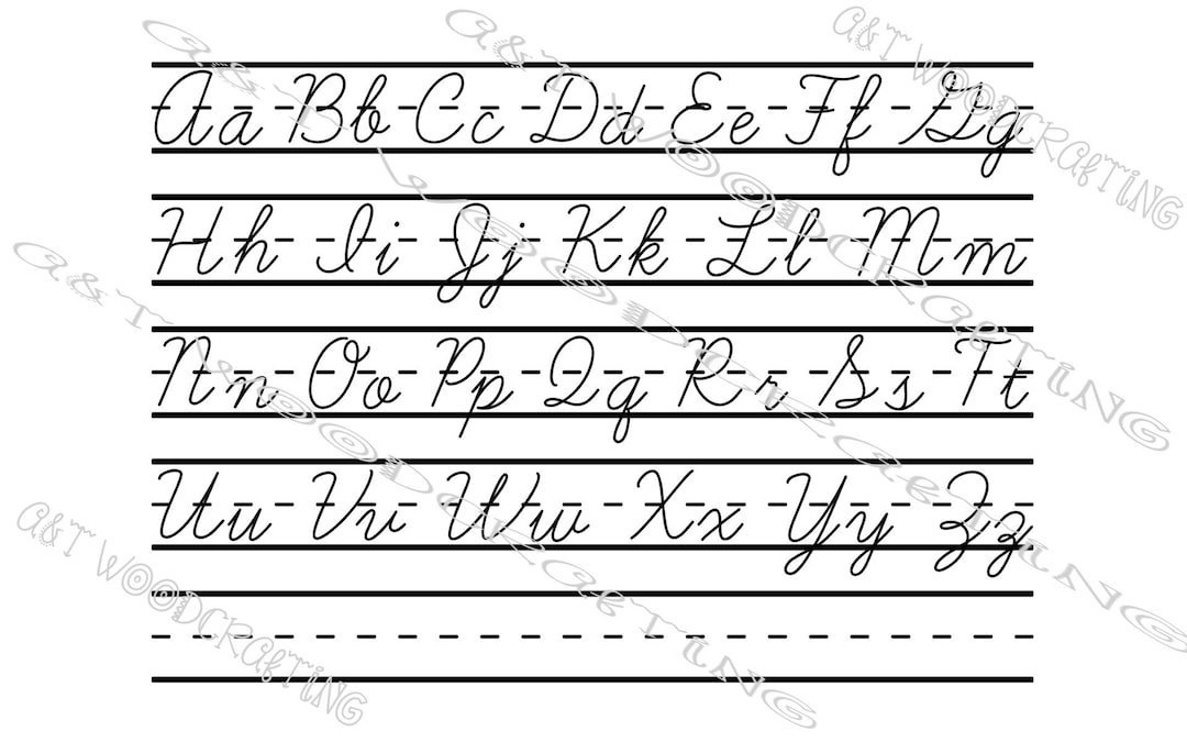 Alphabet Tracing Board Template With Cursive Letters to Trace Letters ...