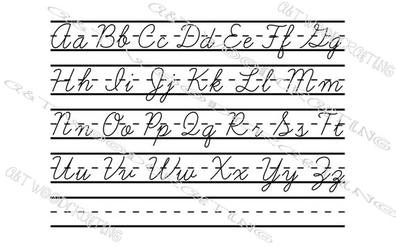 Alphabet Tracing Board Template With Cursive Letters to Trace - Etsy