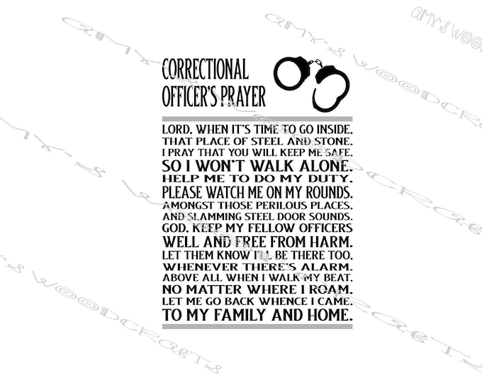 SVG ONLY Correctional Officer Prayer - Etsy