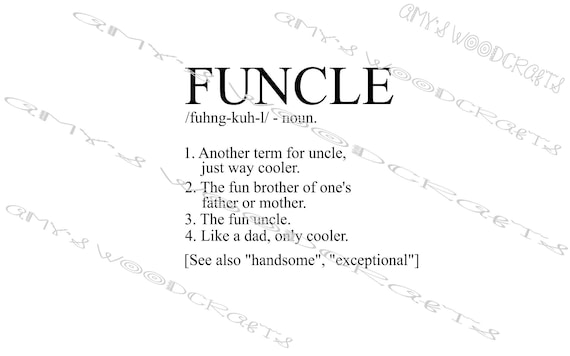 Funcle Fun Uncle Definition Digital File for Cricut or | Etsy
