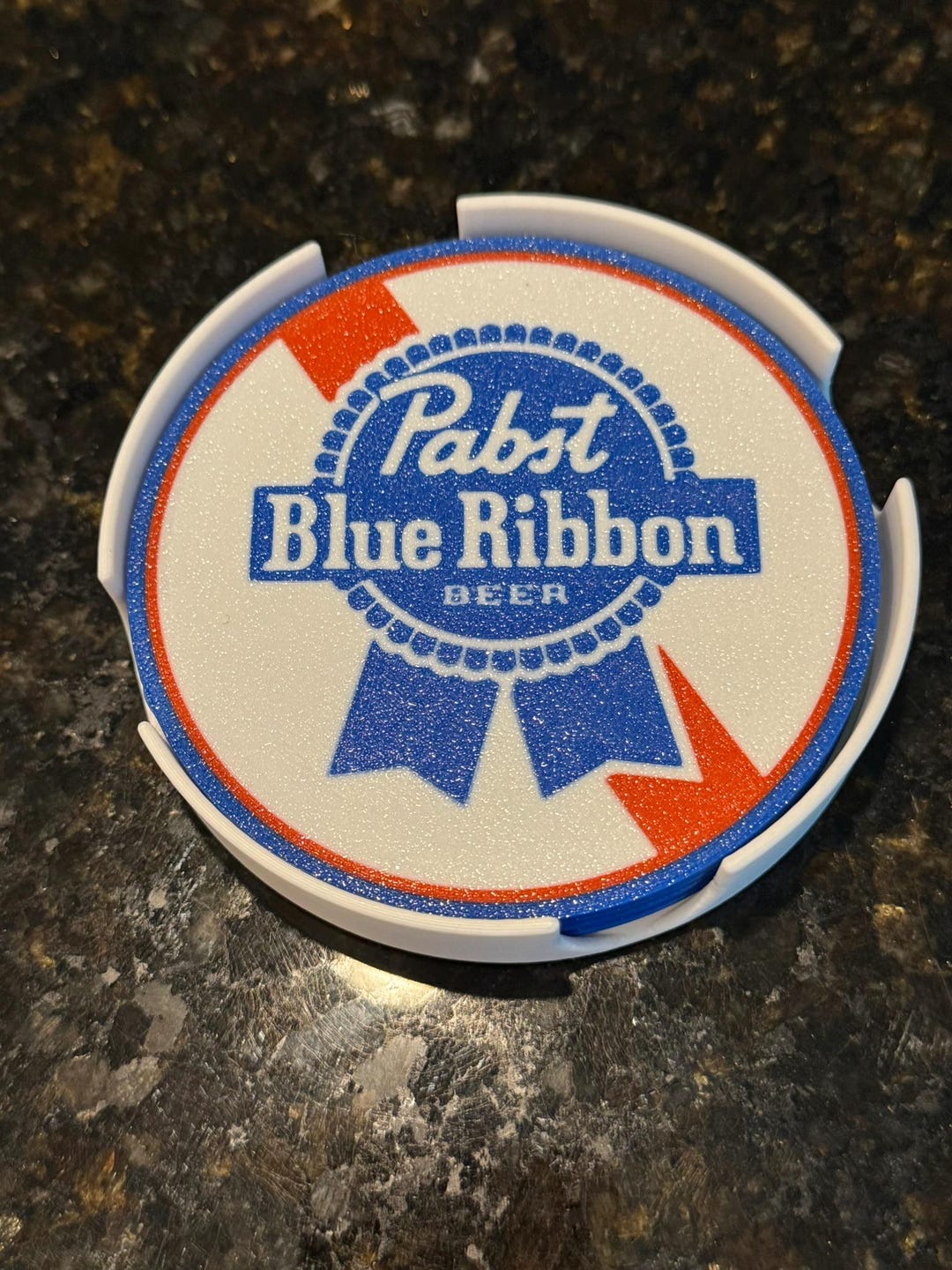 Pabst Blue Ribbon PBR Drink Coaster Set | Man Cave Decor | Party Decor ...