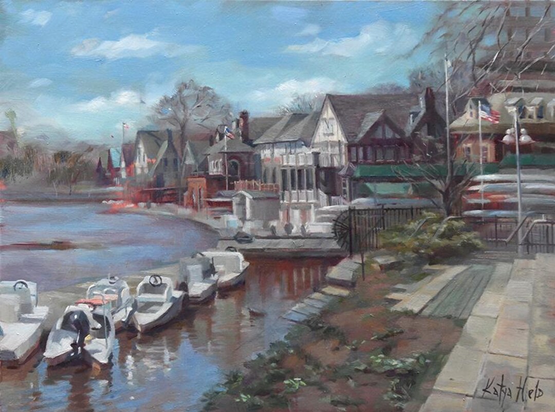 Boathouse Row in Early Spring, Philadelphia. Fairmount. Philadelphia ...