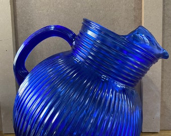 Cobalt Blue Hazel Atlas Pitcher - Etsy