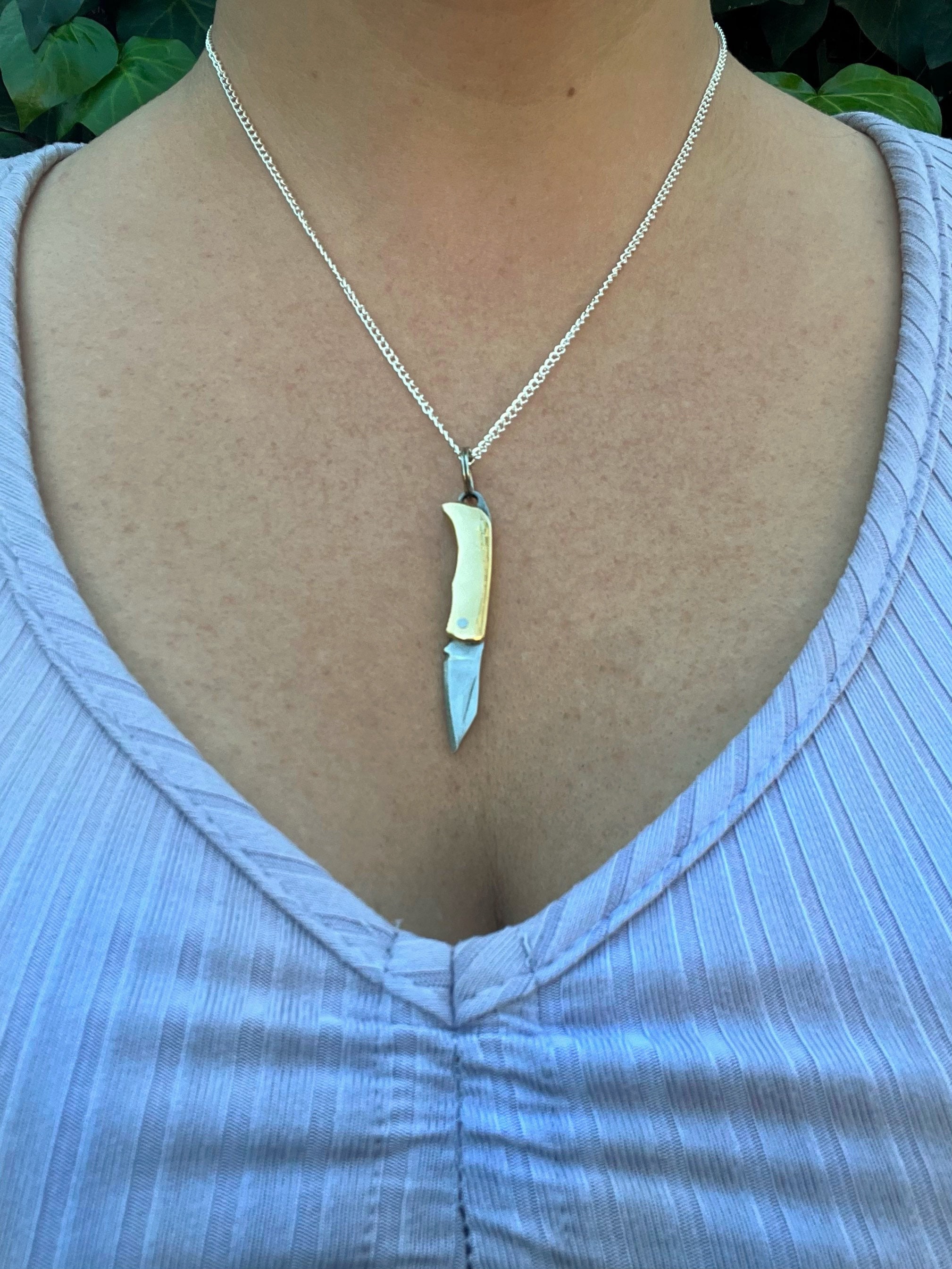 Miniature Pocket Knife Necklace Vintage Style Mini Survival Gear ...