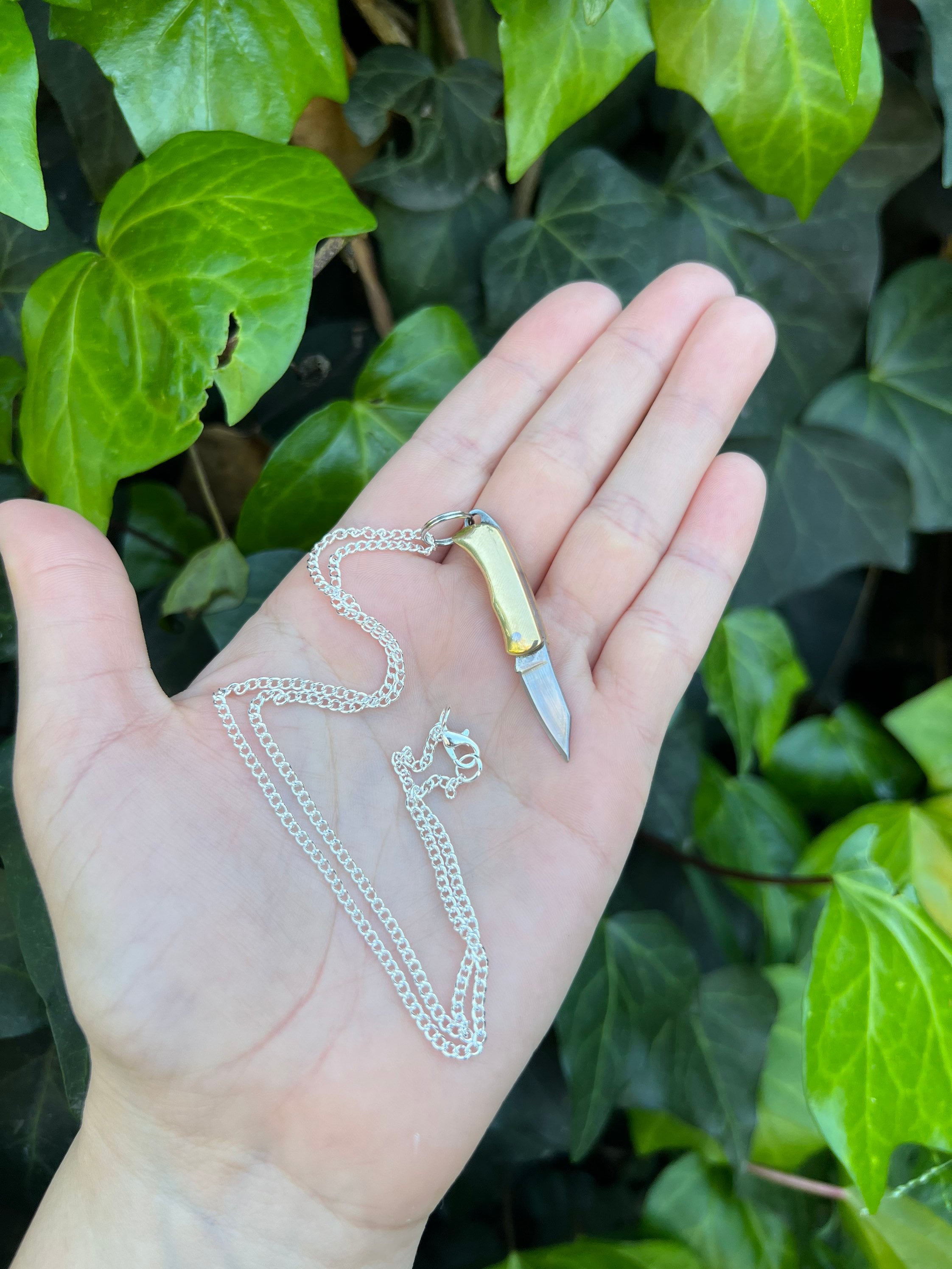 Miniature Pocket Knife Necklace Vintage Style Mini Survival Gear ...