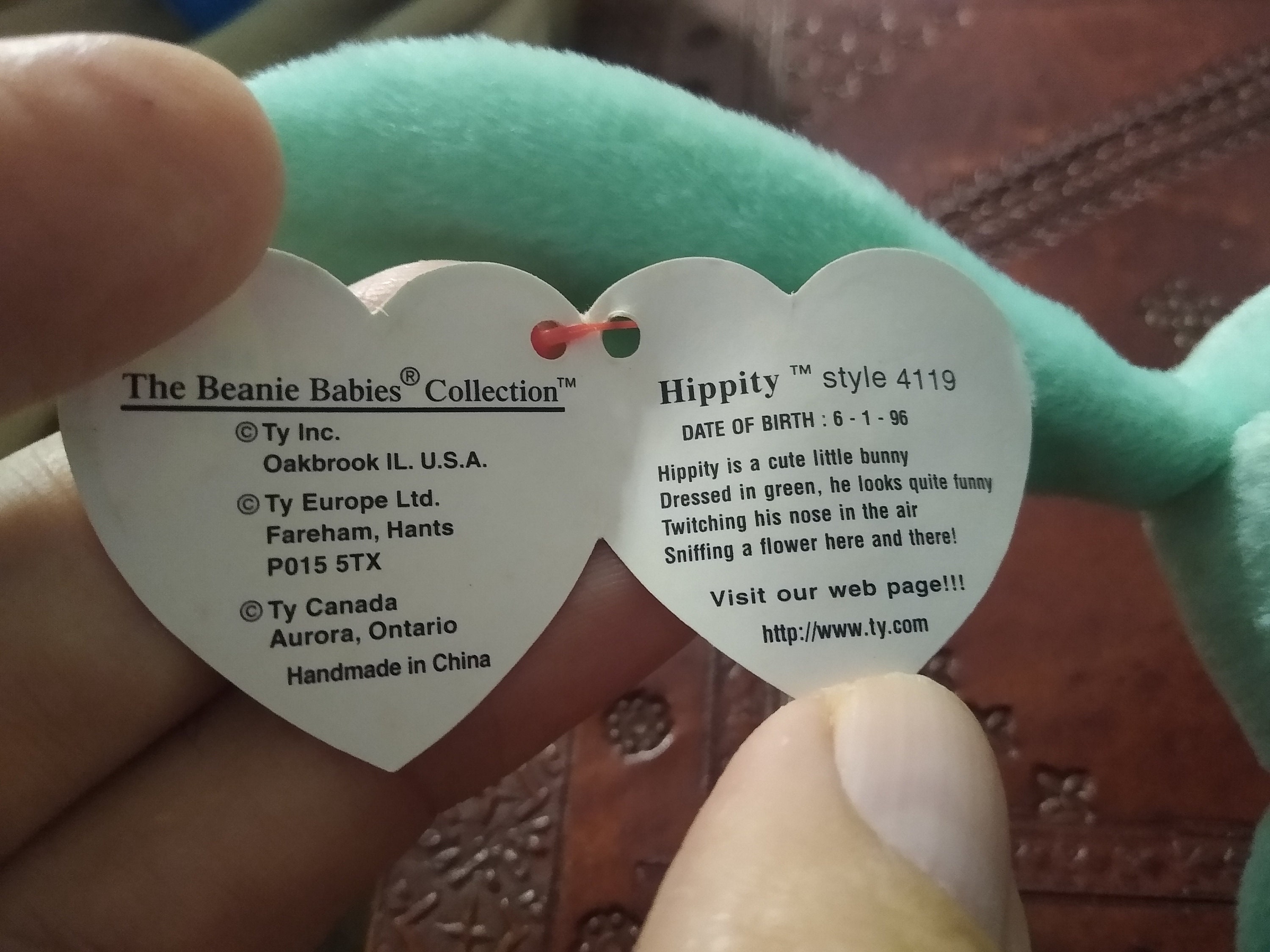 ULTRA Rare Ty Beanie Baby Hippity First Edition Tag Errors Bunny - Etsy