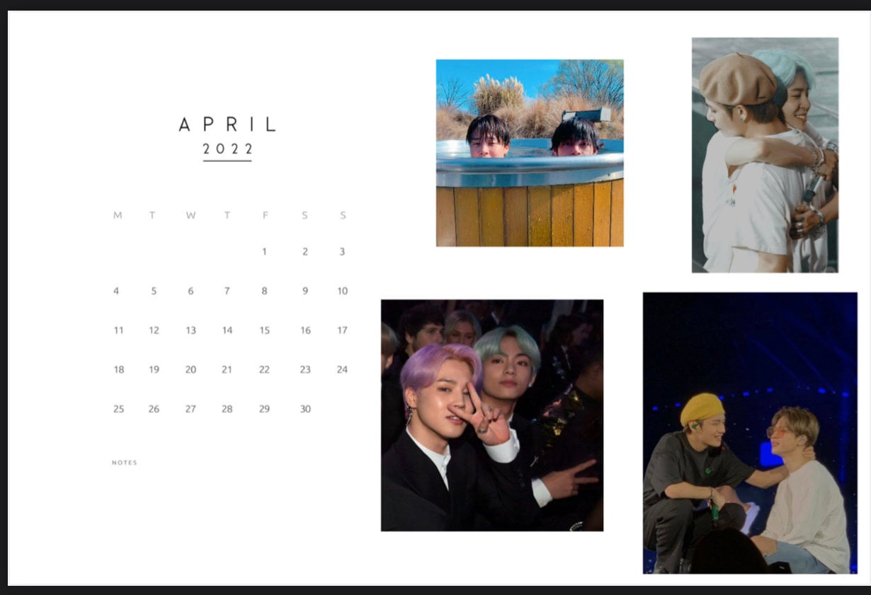 BTS CALENDAR 2022 digital BTS Printable Calendar - Etsy
