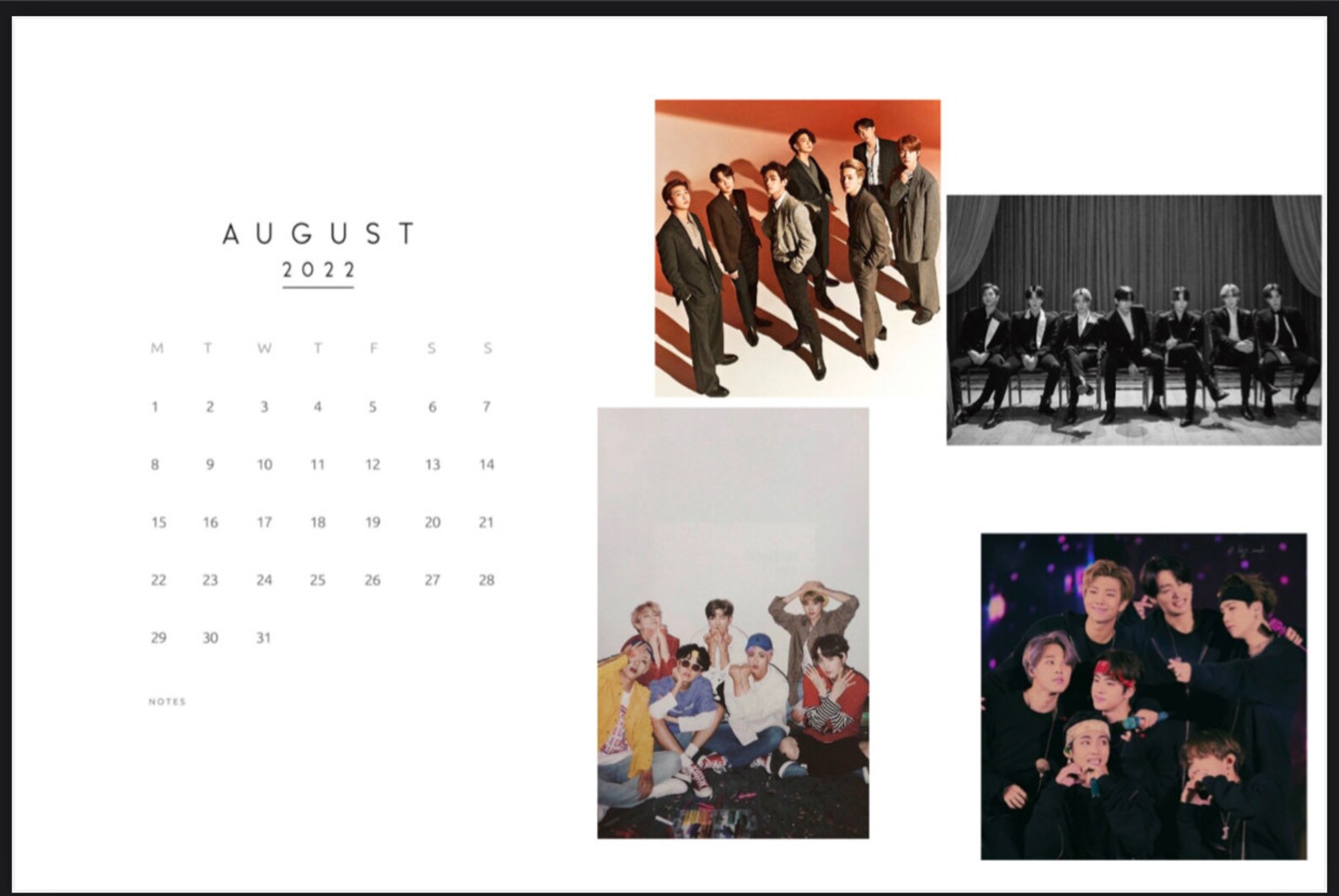 BTS CALENDAR 2022 digital BTS Printable Calendar - Etsy
