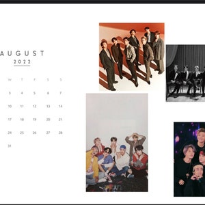 BTS CALENDAR 2022 *digital* BTS Printable Calendar - Etsy