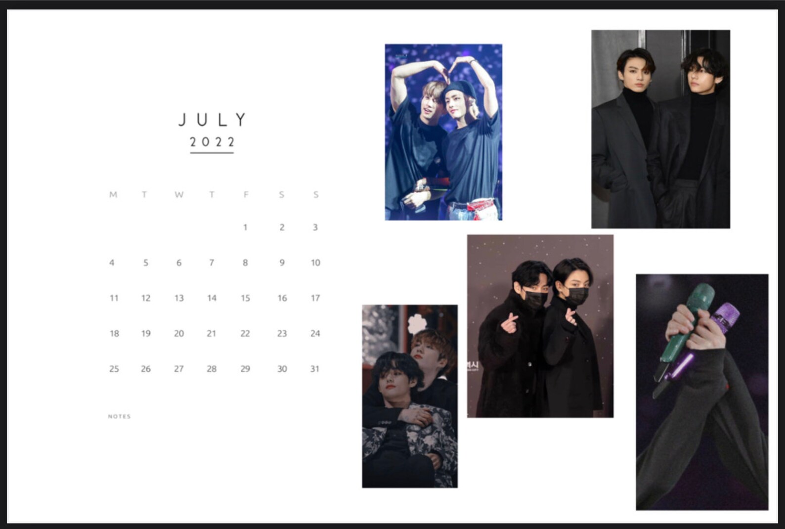 BTS CALENDAR 2022 digital BTS Printable Calendar - Etsy