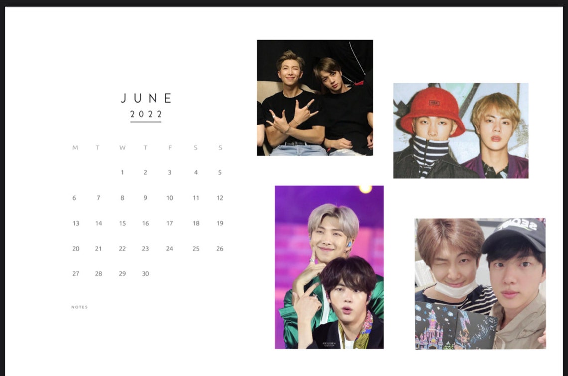 BTS CALENDAR 2022 digital BTS Printable Calendar - Etsy