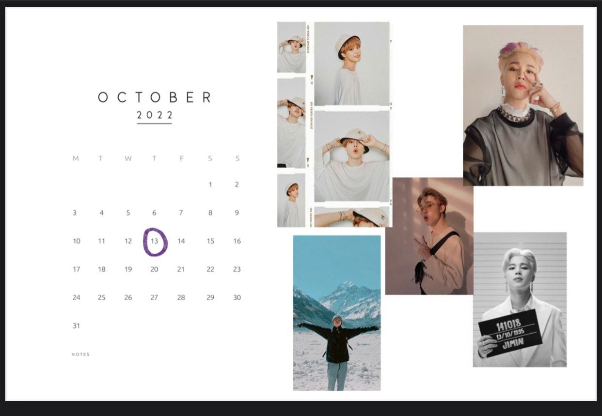 BTS CALENDAR 2022 digital BTS Printable Calendar - Etsy
