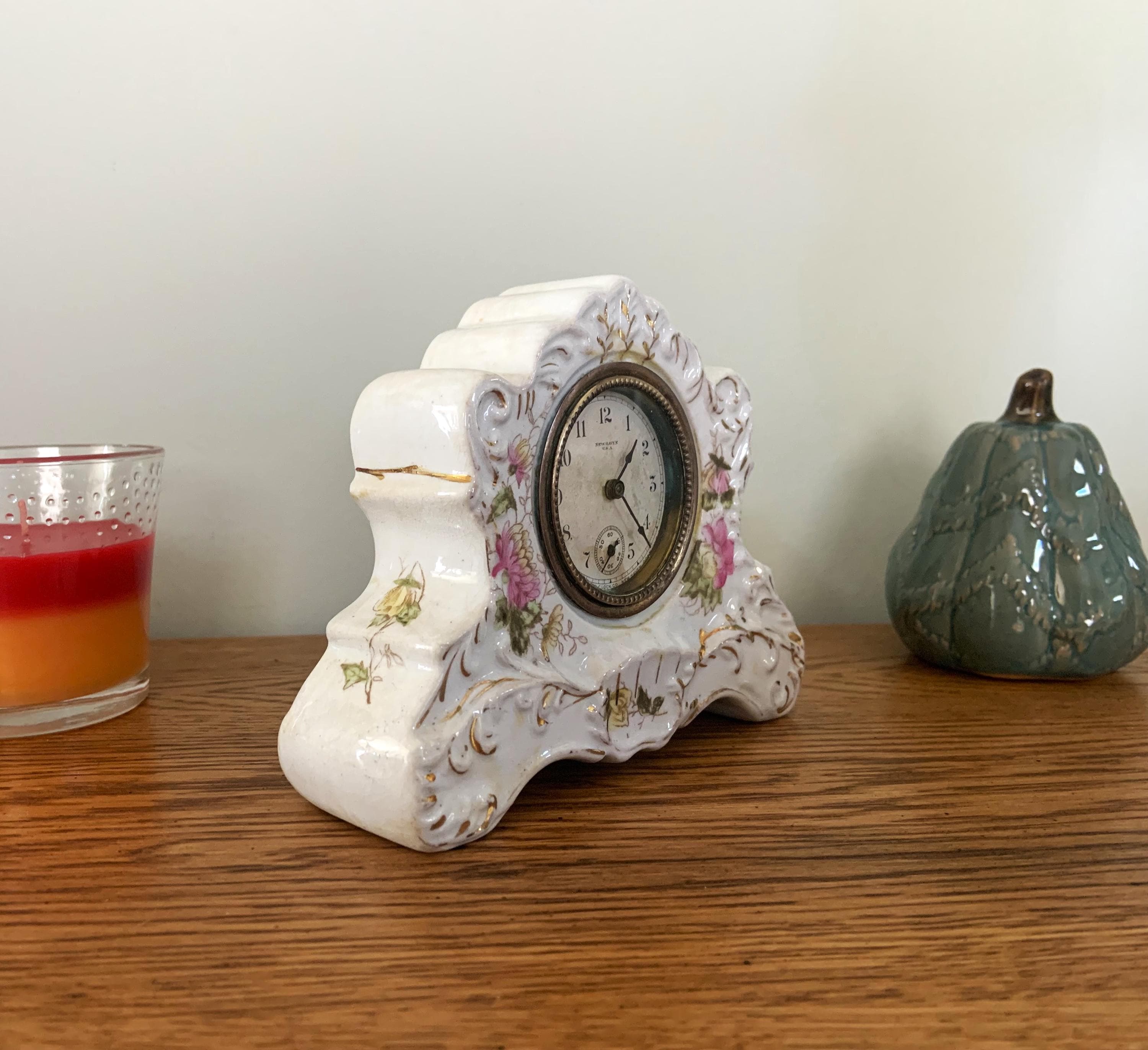 Antique Porcelain Clock Early 1900s New Haven Connecticut USA, Working ...