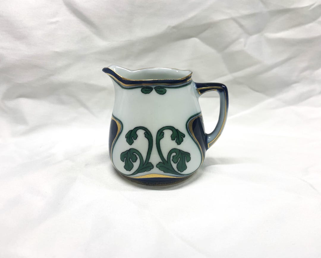 1900-1920 Antique Silesia Creamer Crown Mark Gold Pattern and Trim ...