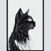 Cat Illustration Line Art of Cat Simplistic Cat Line Art - Etsy