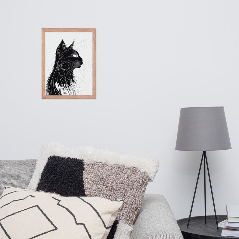 Cat Illustration Line Art of Cat Simplistic Cat Line Art - Etsy