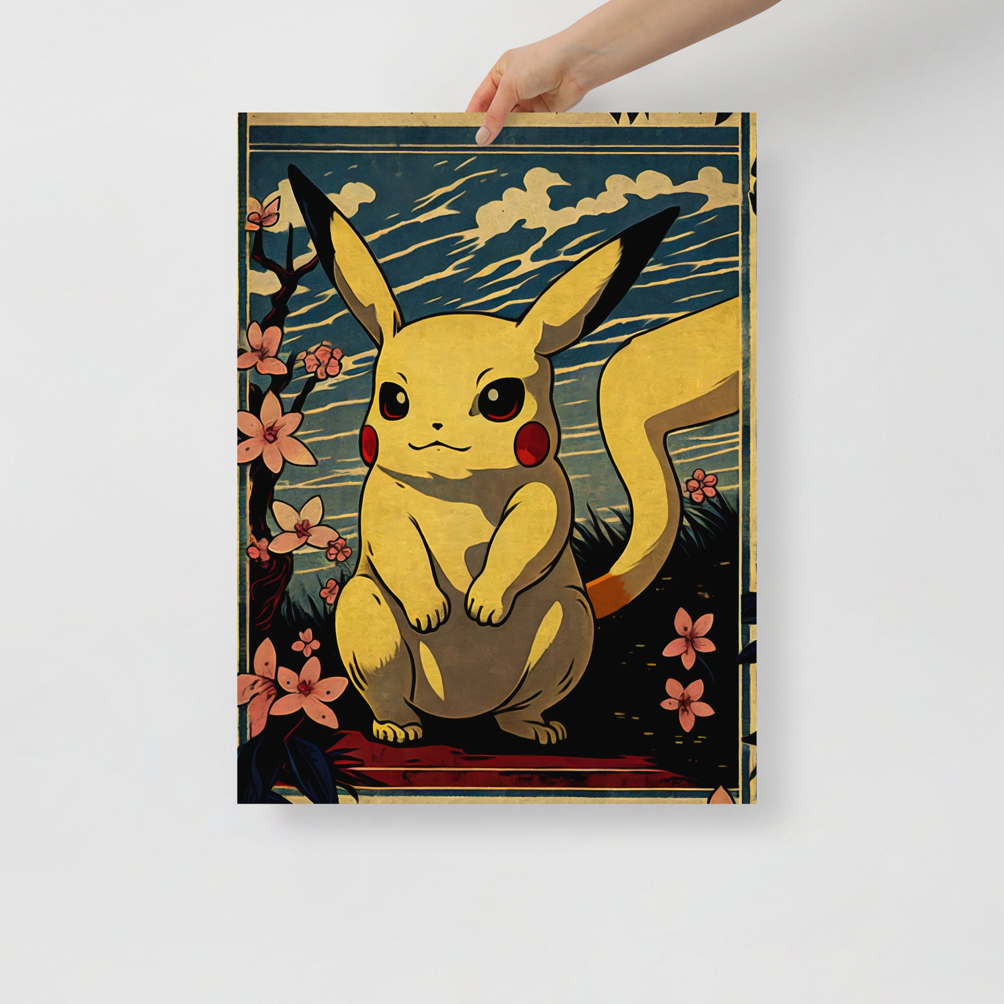 Pikachu Japanese Ukiyoe Style Poster - Etsy