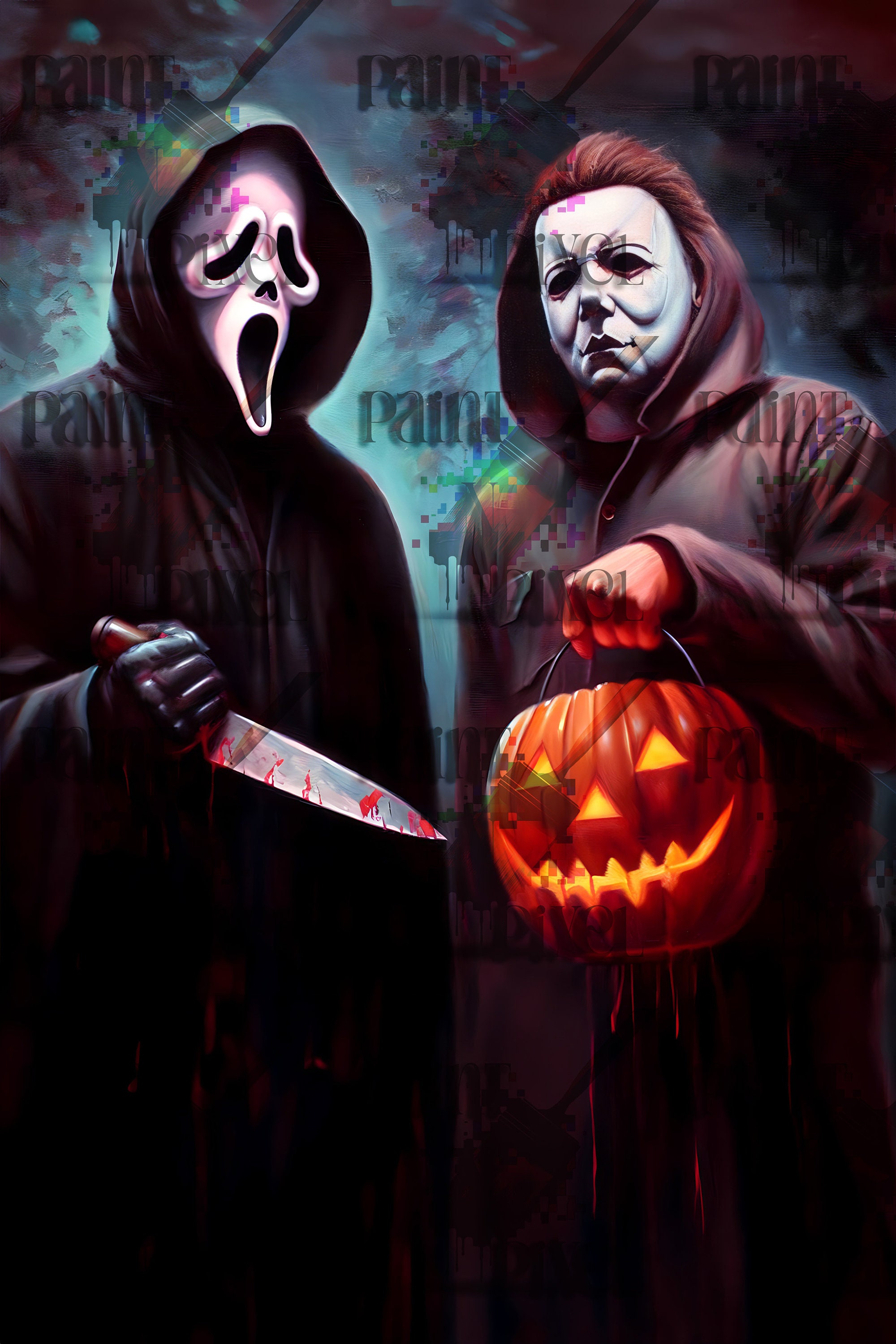 Michael Myers and Ghostface Art, Halloween Horror Movie, Halloween ...
